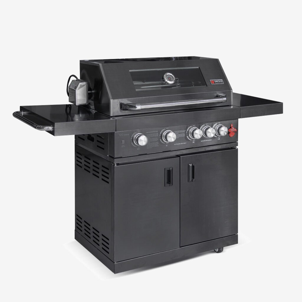 PREMIUM BBQ 4 BURNERS GRILL Black Stainless Steel | Unique Outdoor Living