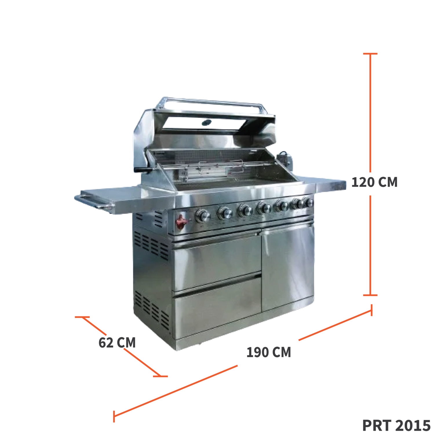 6 BURNER GAS BBQ GRILL SILVER STAINLESS STEEL | Unique Outdoor Living